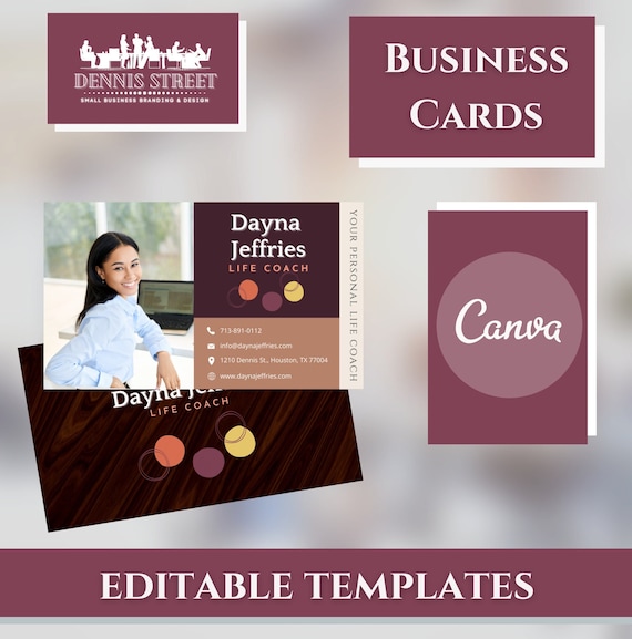 Professional Business Card Canva Coaching Business Card Life Coach ...