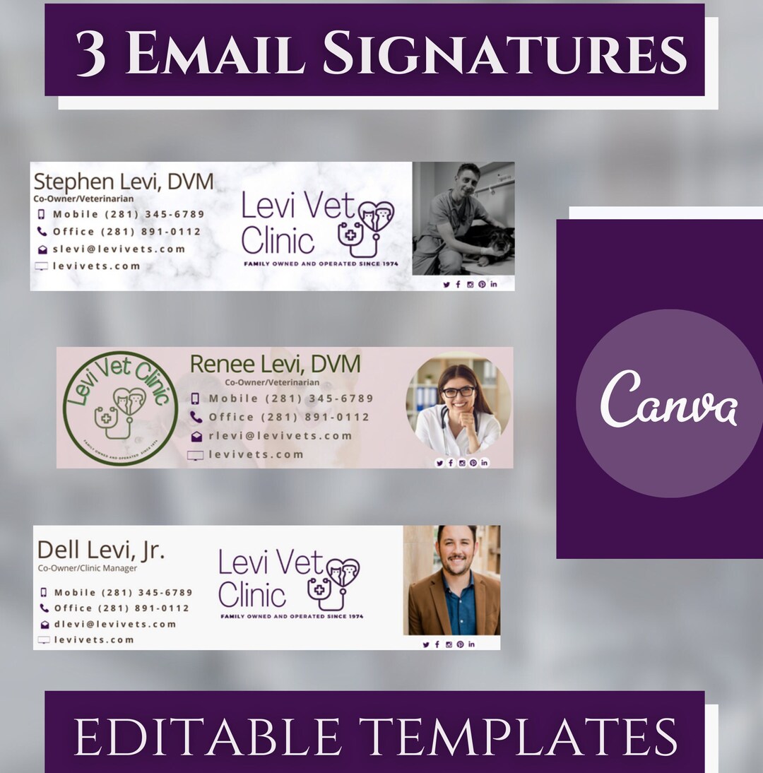 Vet Clinic Business Email Signatures Business Email - Etsy