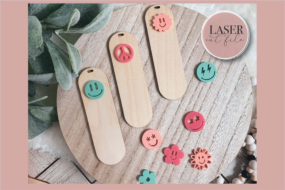 Retro Smiley Bookmarks Svg, Smiley Face Laser Bookmark Svg, Kids ...