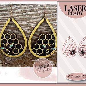 Honey Bee Laser SVG File Bundle, Bee Lover Svg, Honey Bee Svg Laser ...