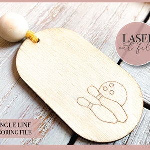 Bowling Name Tag, Bowling Laser Cut File, Bowling Pin Svg, Bowling ...