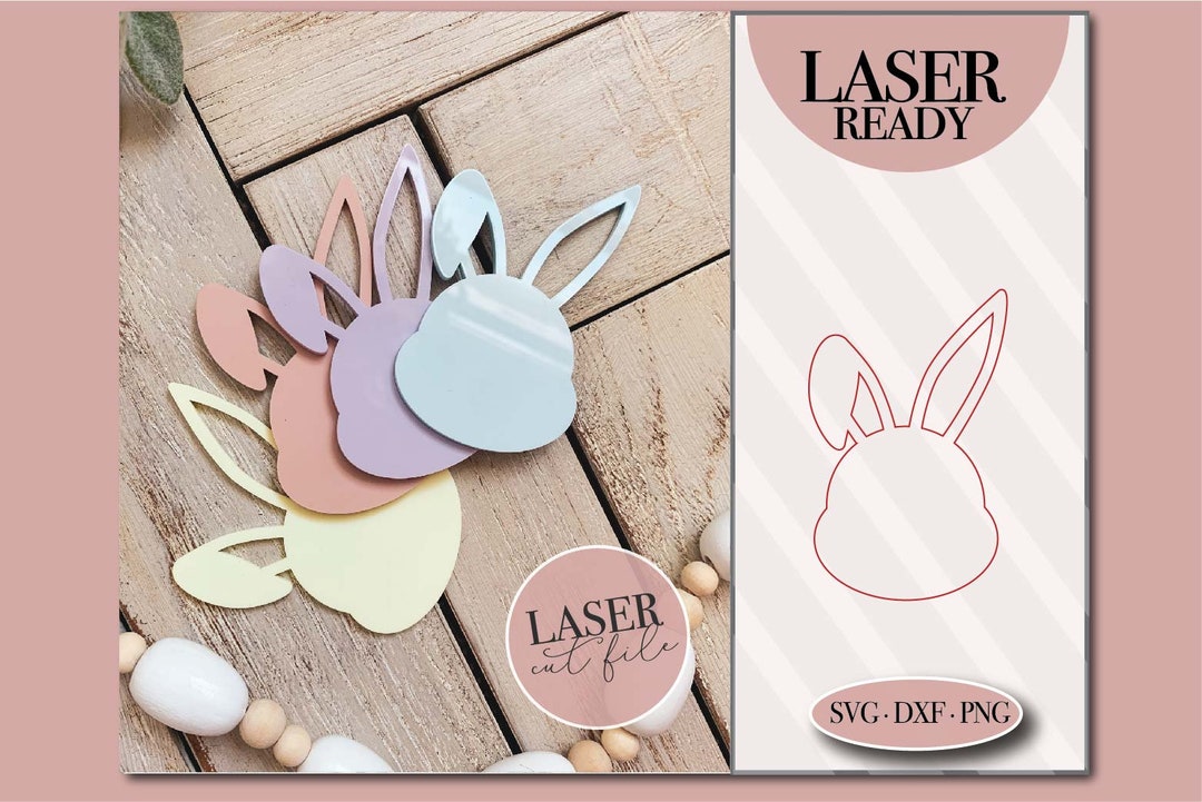 Easter Bunny Basket Tag Laser Svg, Easter Bunny Tag Svg, Bunny Laser ...