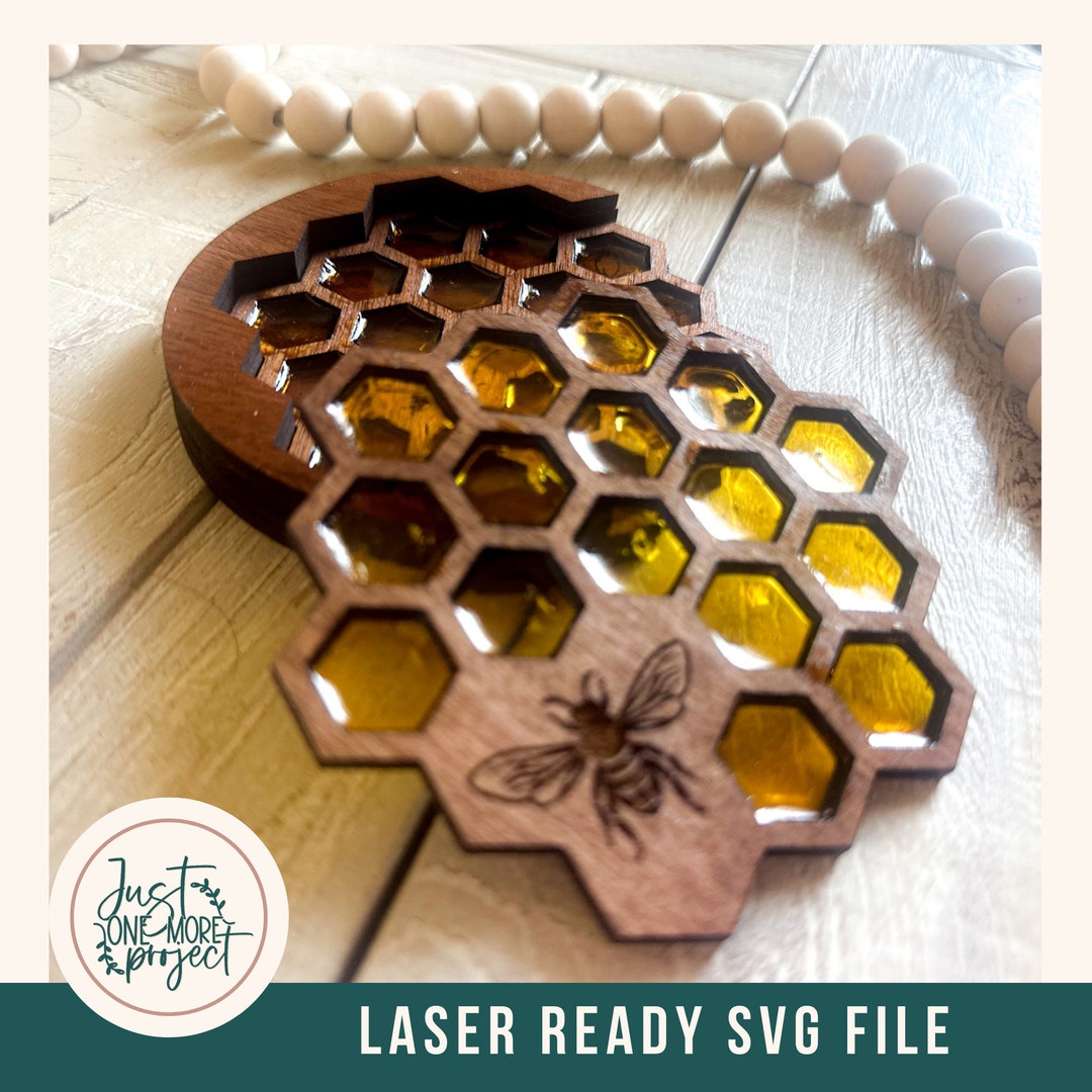 Bee Hive Coaster Svg File, Bumble Bee Svg, Honey Bee Svg, Bee Laser Svg ...