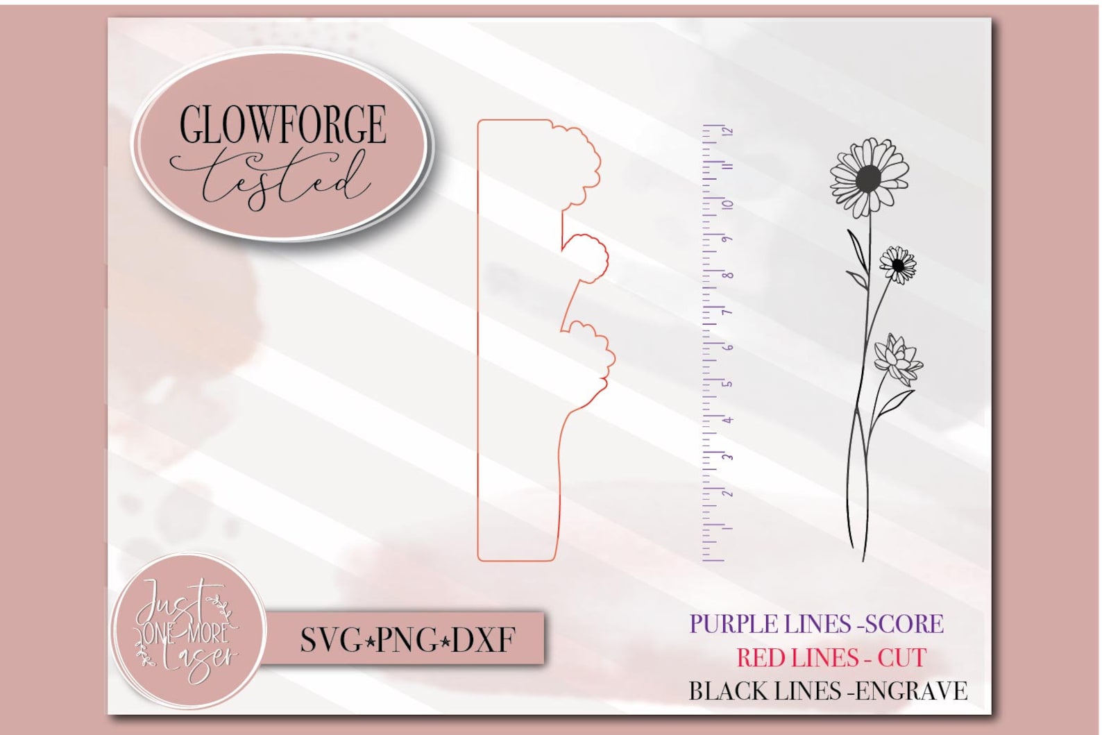 12 Ruler Svg Floral Ruler Svg Laser Cut Ruler Wooden - Etsy UK