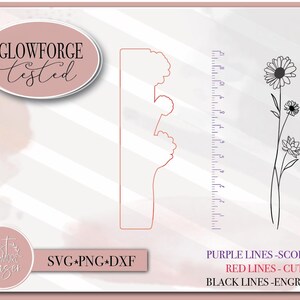 12" Ruler Svg, Floral Ruler Svg, Laser Cut Ruler, Wooden Ruler Svg ...