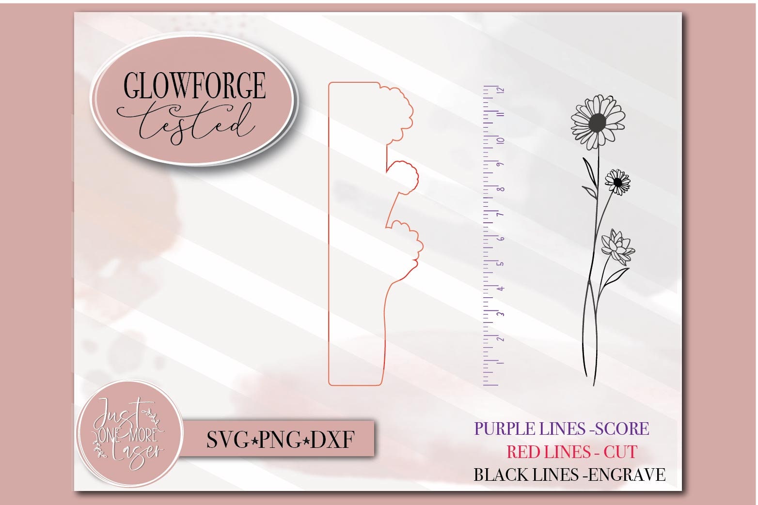 12 Ruler Svg Floral Ruler Svg Laser Cut Ruler Wooden - Etsy UK