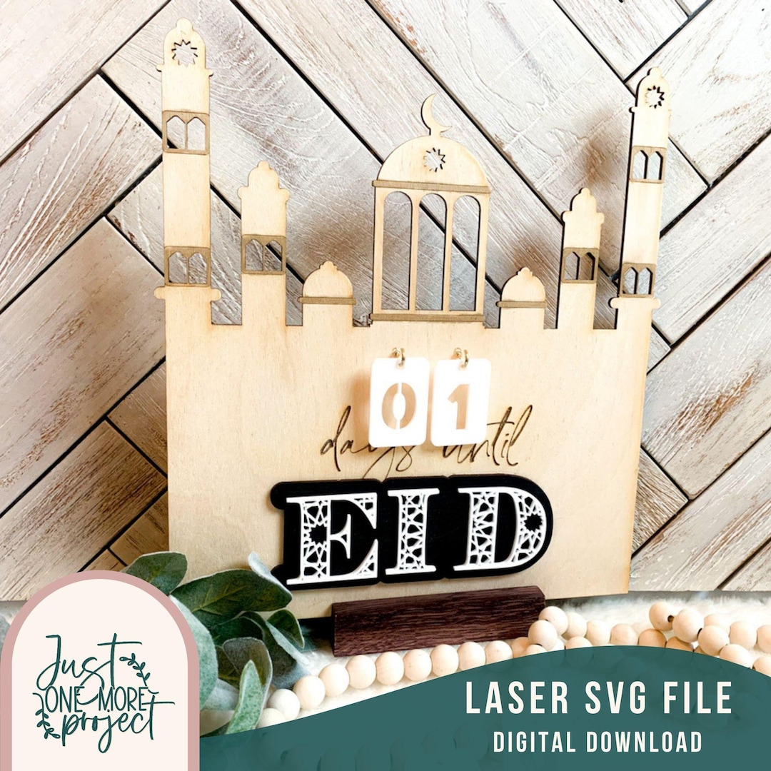 Day Until Eid SVG Sign, Eid Countdown Svg, Eid Mubarak Svg, Islamic ...