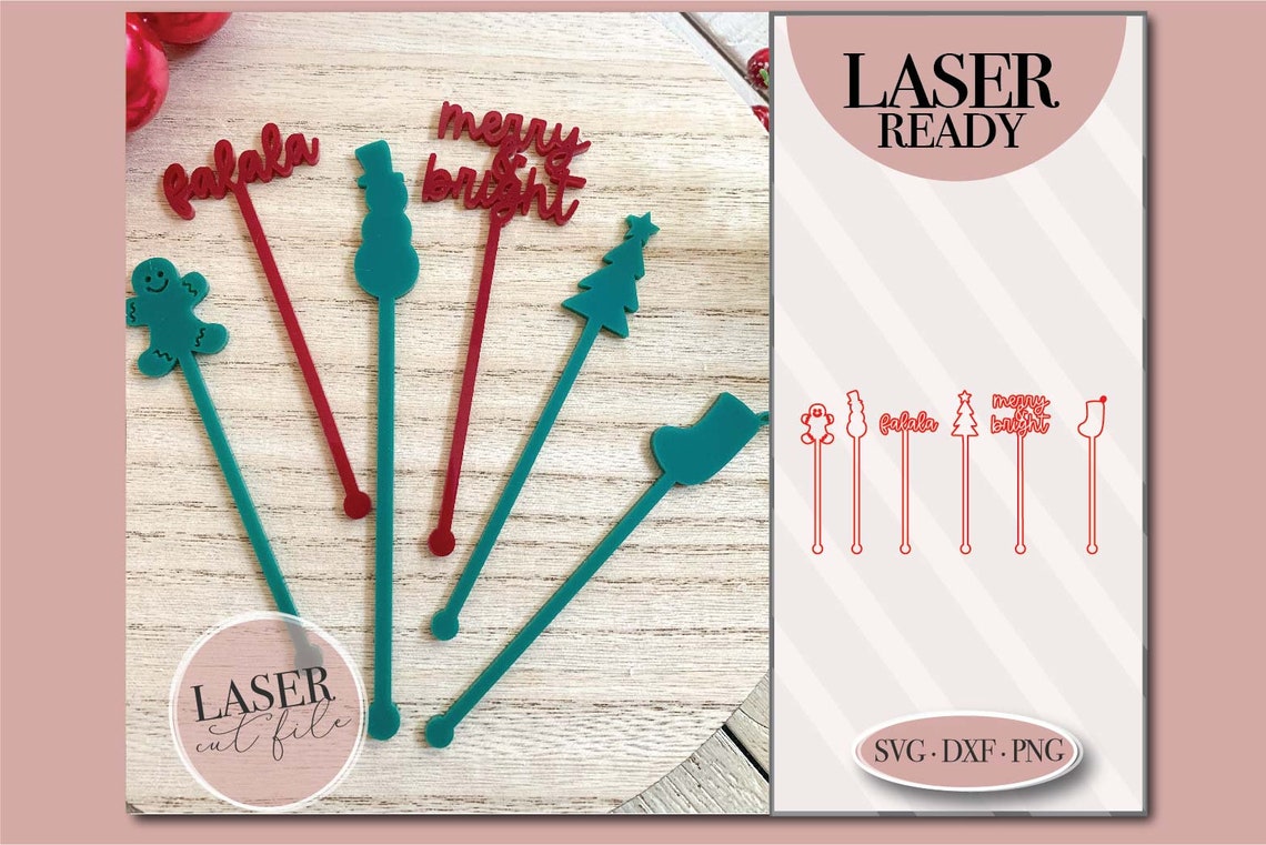 Christmas Drink Stir Sticks Svg Drink Stirrer Sticks Svg - Etsy