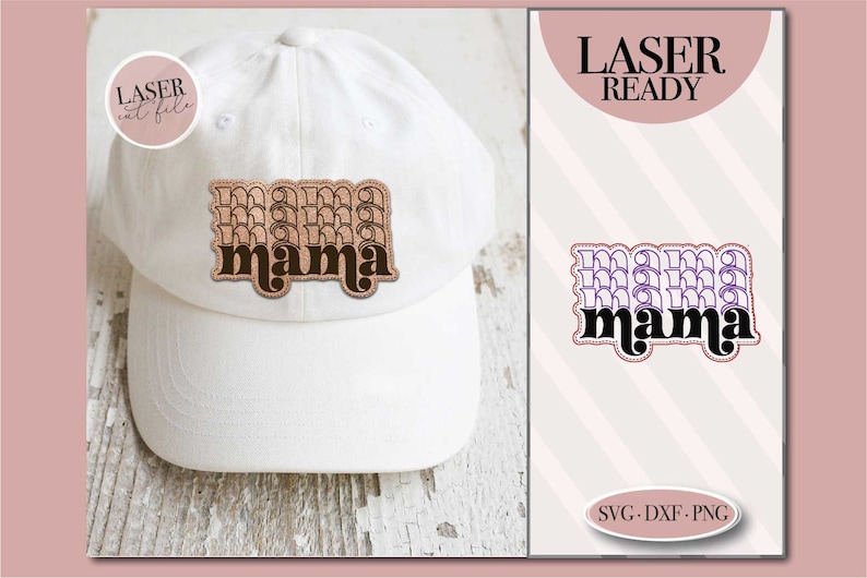 Mama Leather Patch Svg, Mom Hat Patch Svg, Leather Hat Patch Svg, Faux ...