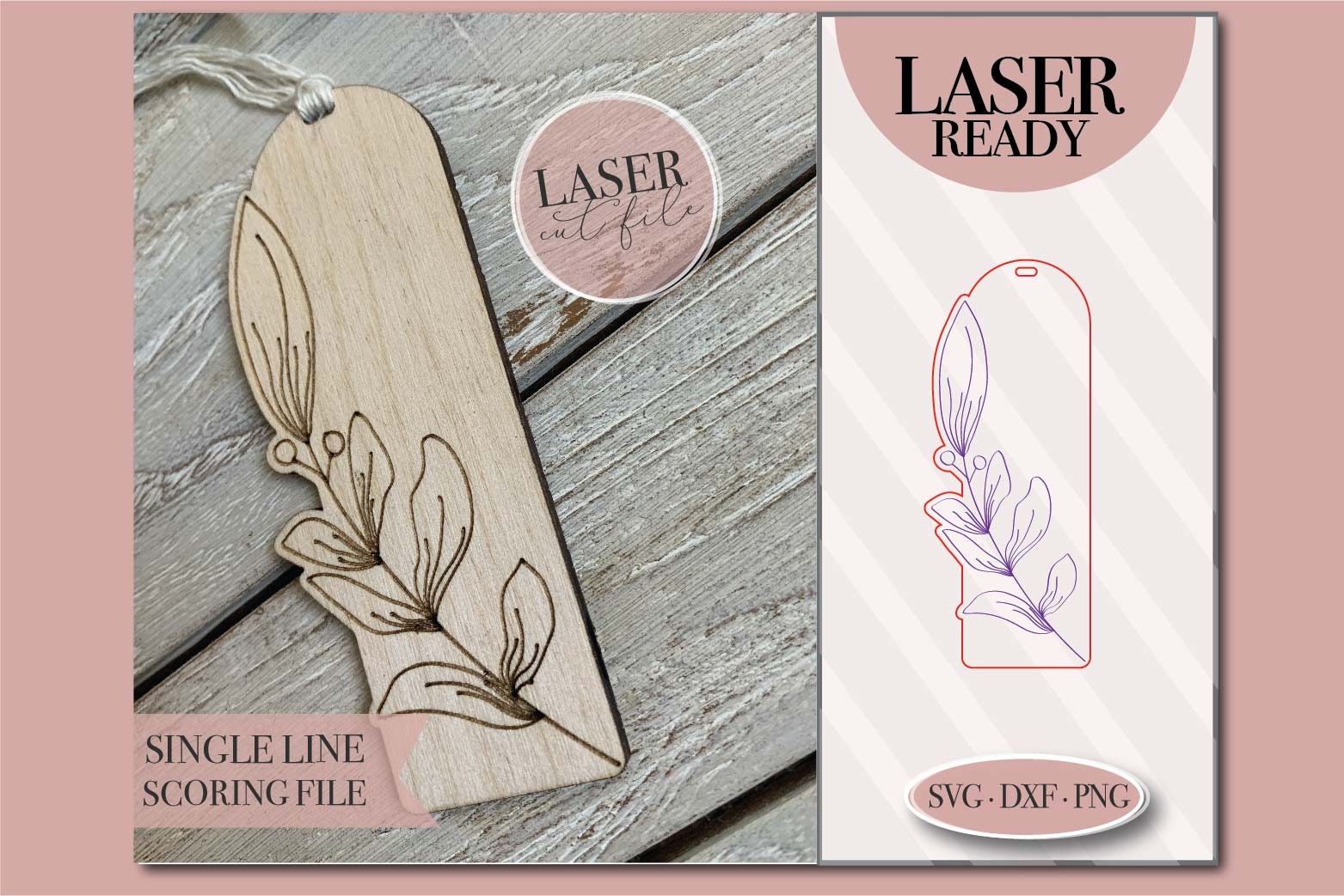 Floral Bookmark Svg Laser Bookmark Svg Custom Bookmark Svg - Etsy