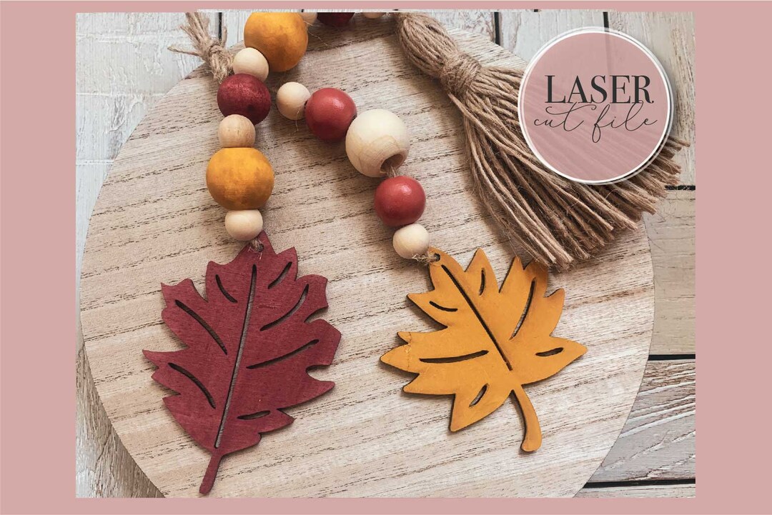 Fall Beaded Garland Tag Cut File, Beaded Garland Tags, Fall Tiered Tray ...