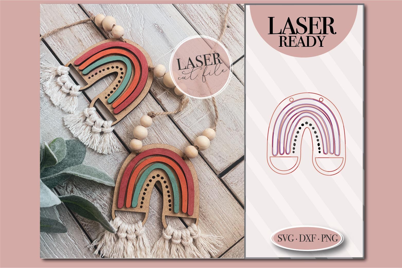 Rainbow Macrame Garland Svg Macrame Wall Hanging Svg Boho - Etsy