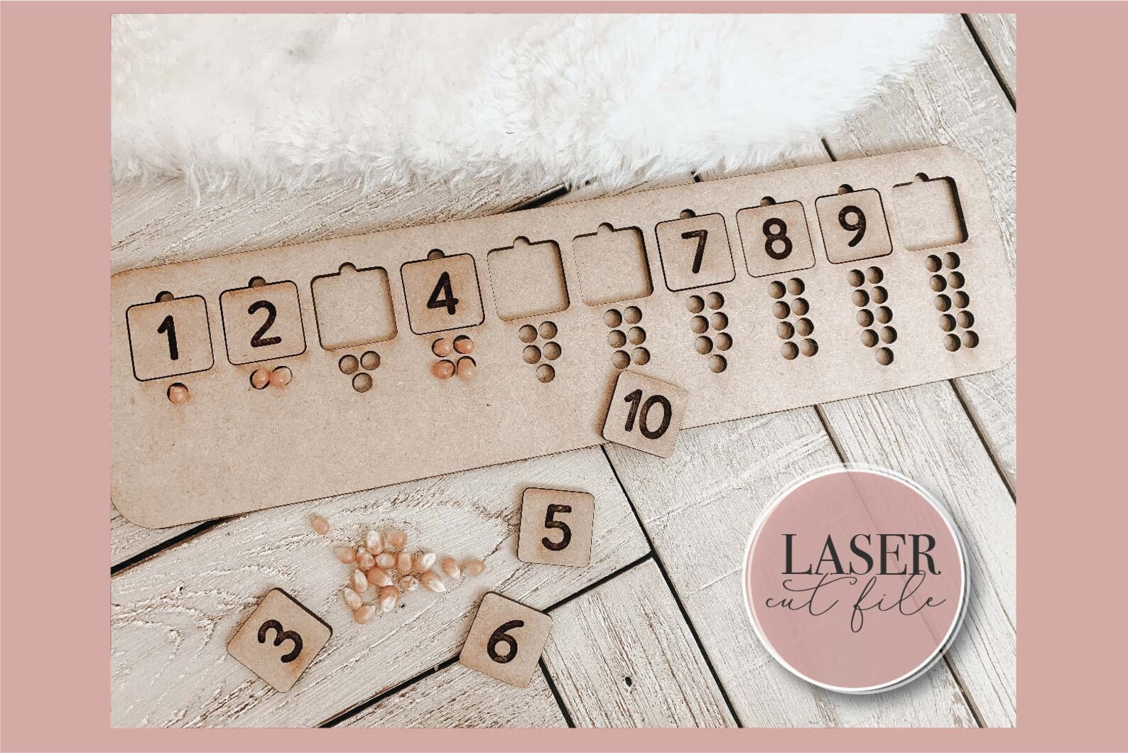 Montessori Number Board 1-10 Svg File Montessori SVG Laser - Etsy