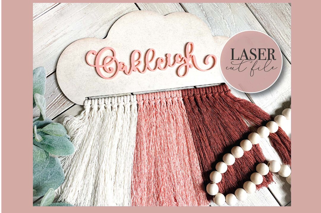 Cloud Macrame Svg, Rainbow Macrame Svg, Boho Macrame Cut File ...