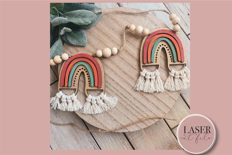 Rainbow Macrame Garland Svg Macrame Wall Hanging Svg Boho - Etsy