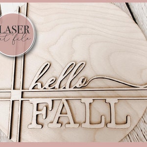 Hello Fall SVG Laser Cut File, Fall Laser Cut File, Hello Fall Sign ...