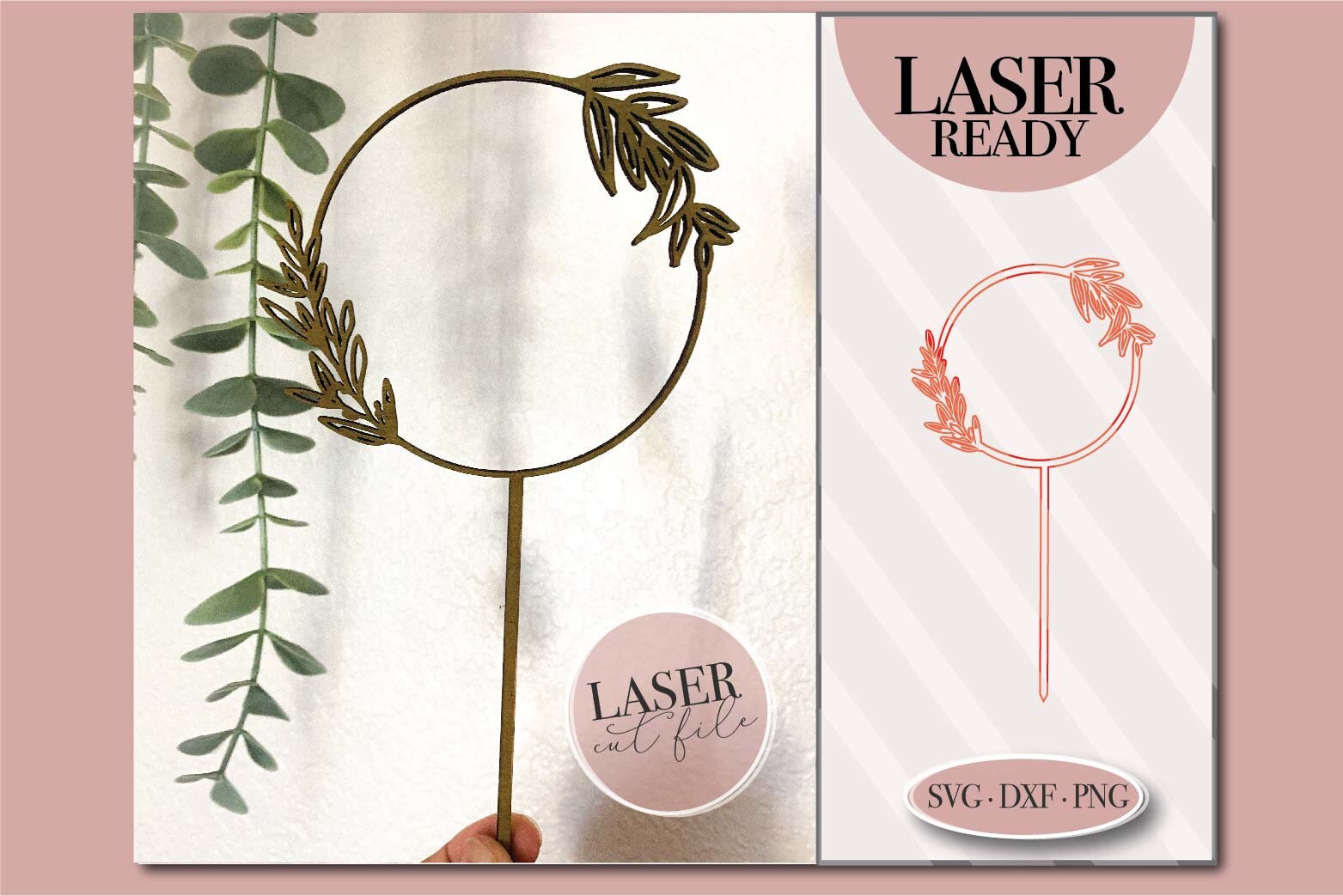 Elegant Cake Topper Svg Cake Topper Laser SVG File - Etsy