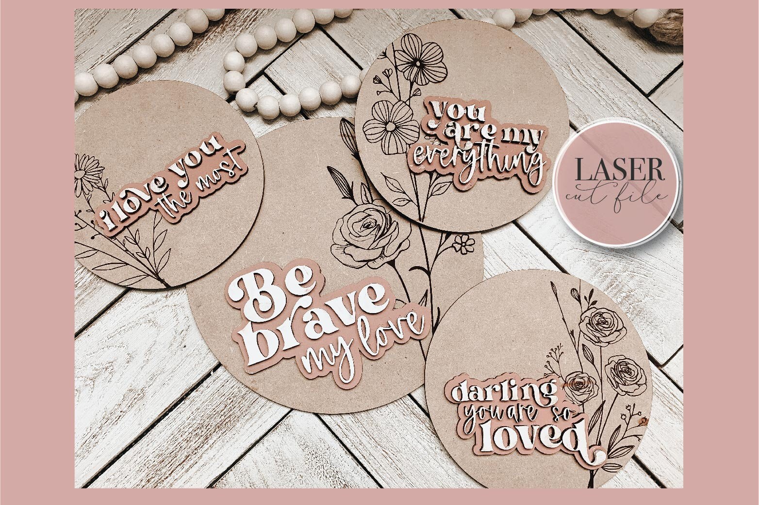 Nursery Sign Laser SVG Bundle Round Nursery Sign Floral Sign - Etsy