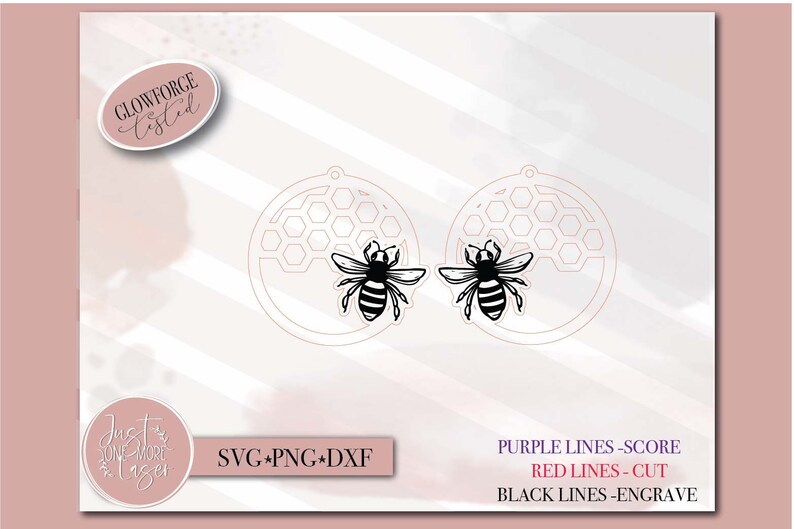 Bee Hive Earrings Svg, Bumble Bee Svg, Boho Laser Earrings Svg, Laser ...