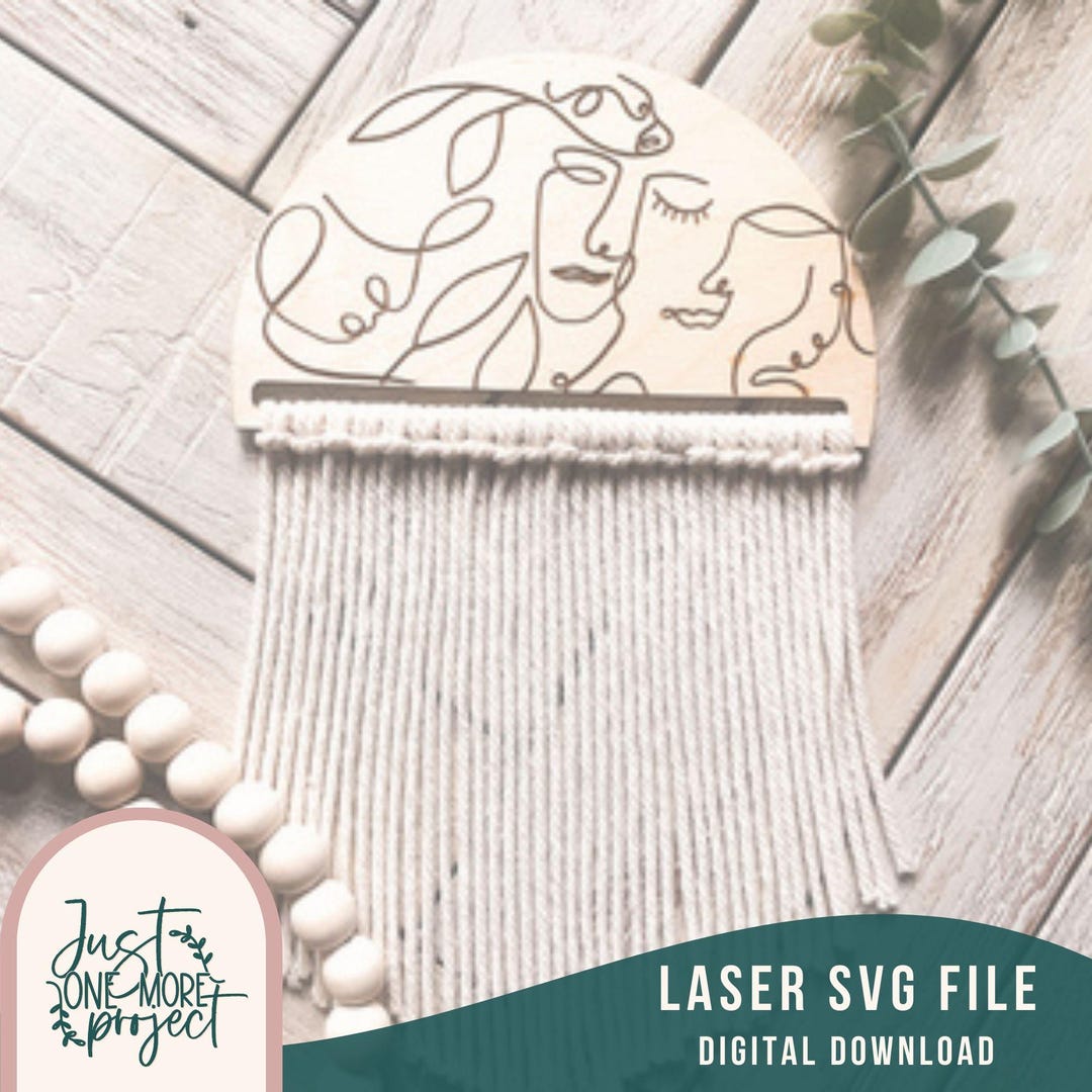 Boho Macrame Svg, Abstract Faces Svg, Macrame Svg, Laser Macrame Cut ...