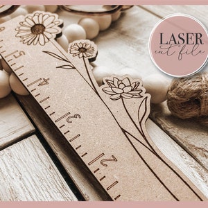 6" Ruler Svg, Floral Ruler Svg, Laser Cut Ruler, Wooden Ruler Svg ...