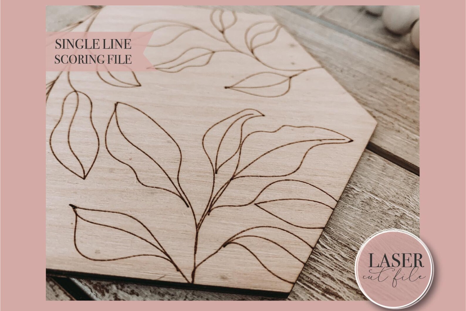 Hexagon Frame Svg Score File Laser Scoring File Floral | Etsy