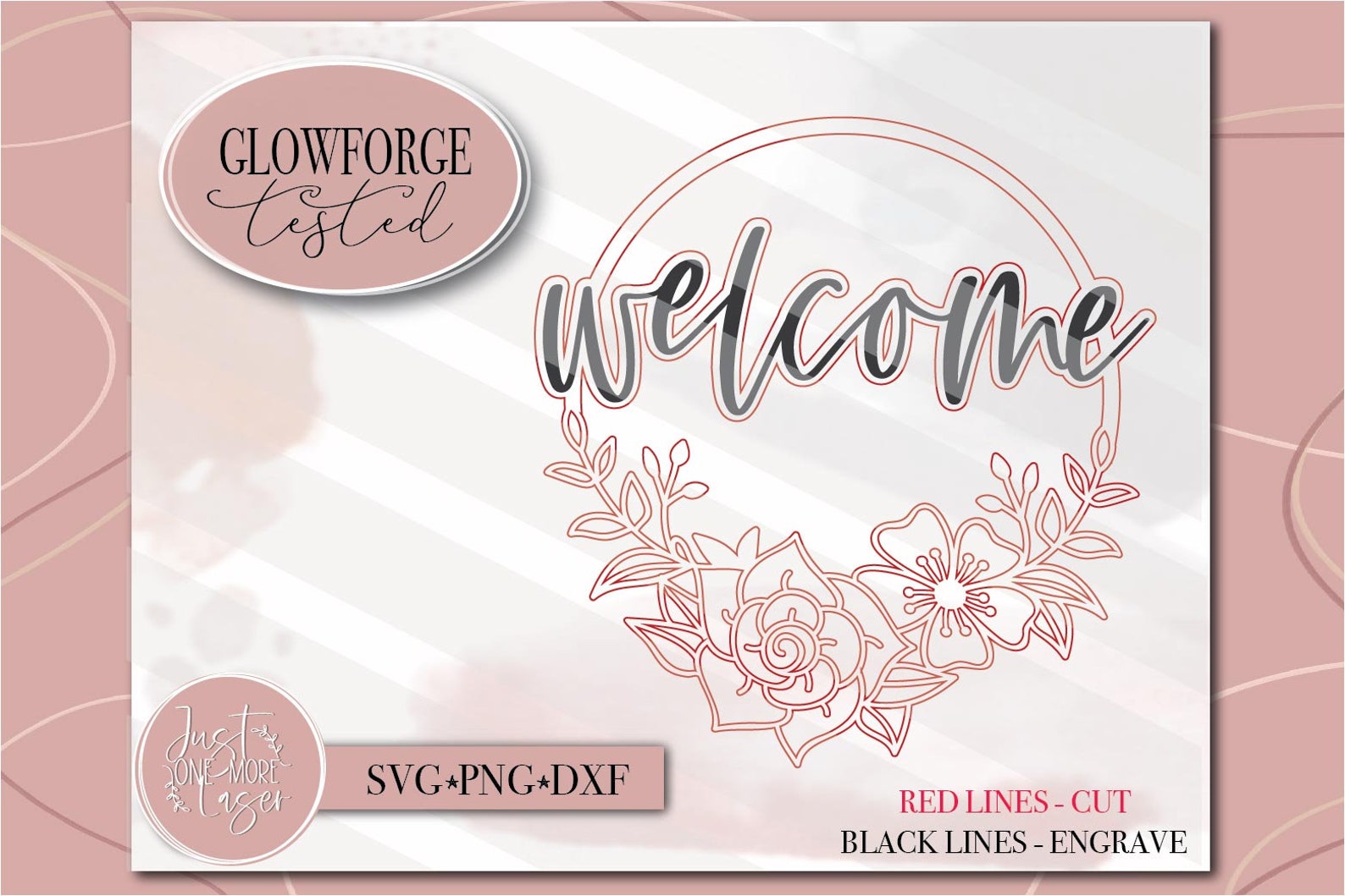 Floral Welcome Wreath Svg Welcome Sign Svg Laser Cut File - Etsy