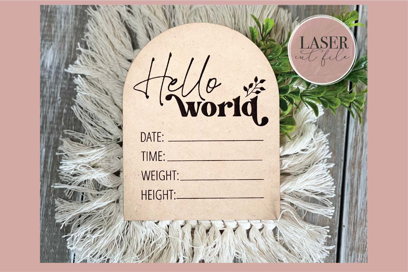 Hello World Svg, Baby Announcement Photo Prop Svg, Birth Stats Svg ...