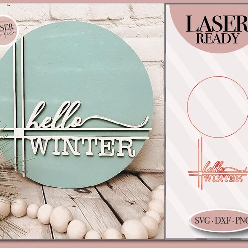 Hello Winter Svg Laser Cut File Christmas Sign Svg Holiday - Etsy