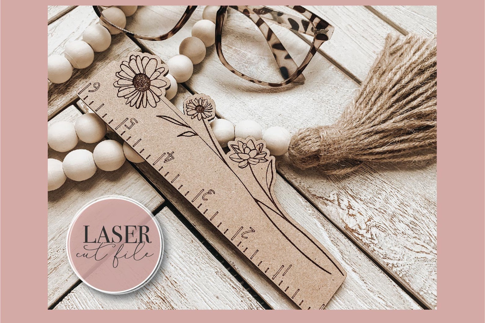 6 Ruler Svg Floral Ruler Svg Laser Cut Ruler Wooden - Etsy