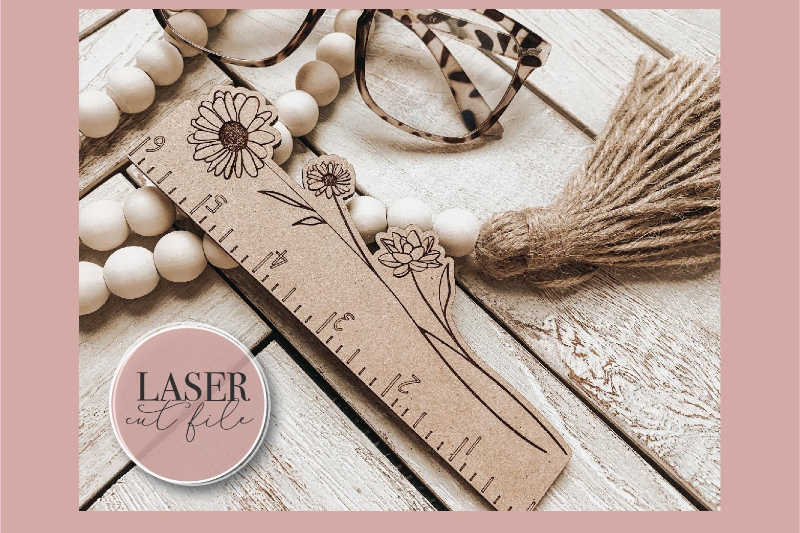 6 Ruler Svg Floral Ruler Svg Laser Cut Ruler Wooden - Etsy