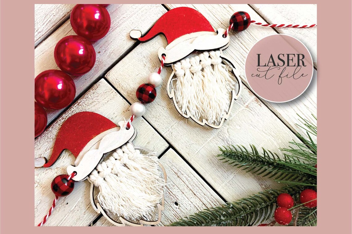 Santa Macrame Garland Svg Laser Ready File Macrame Garland - Etsy