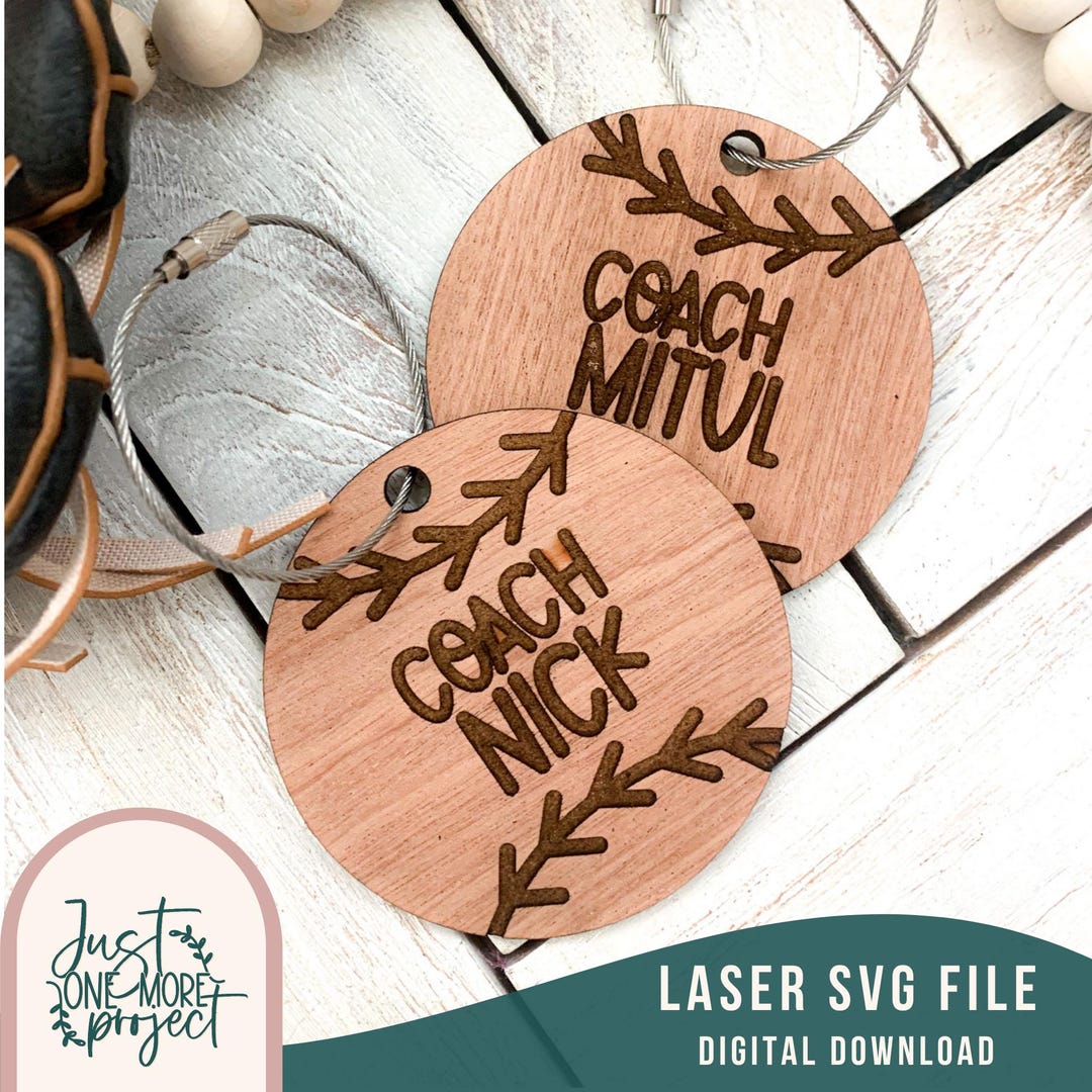 Softball Name Tag, Baseball Laser Cut File, Softball Laser Svg ...
