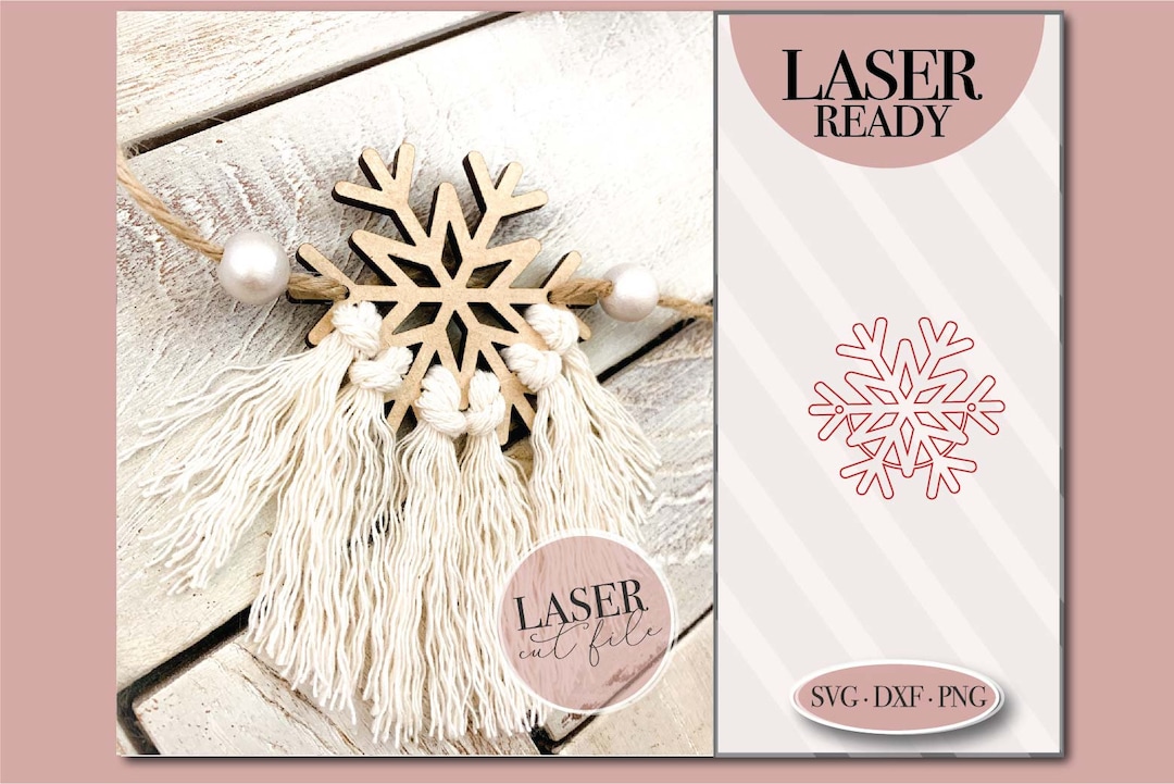 Snowflake Macrame Garland Svg, Macrame Wall Hanging Svg, Boho Snowflake ...