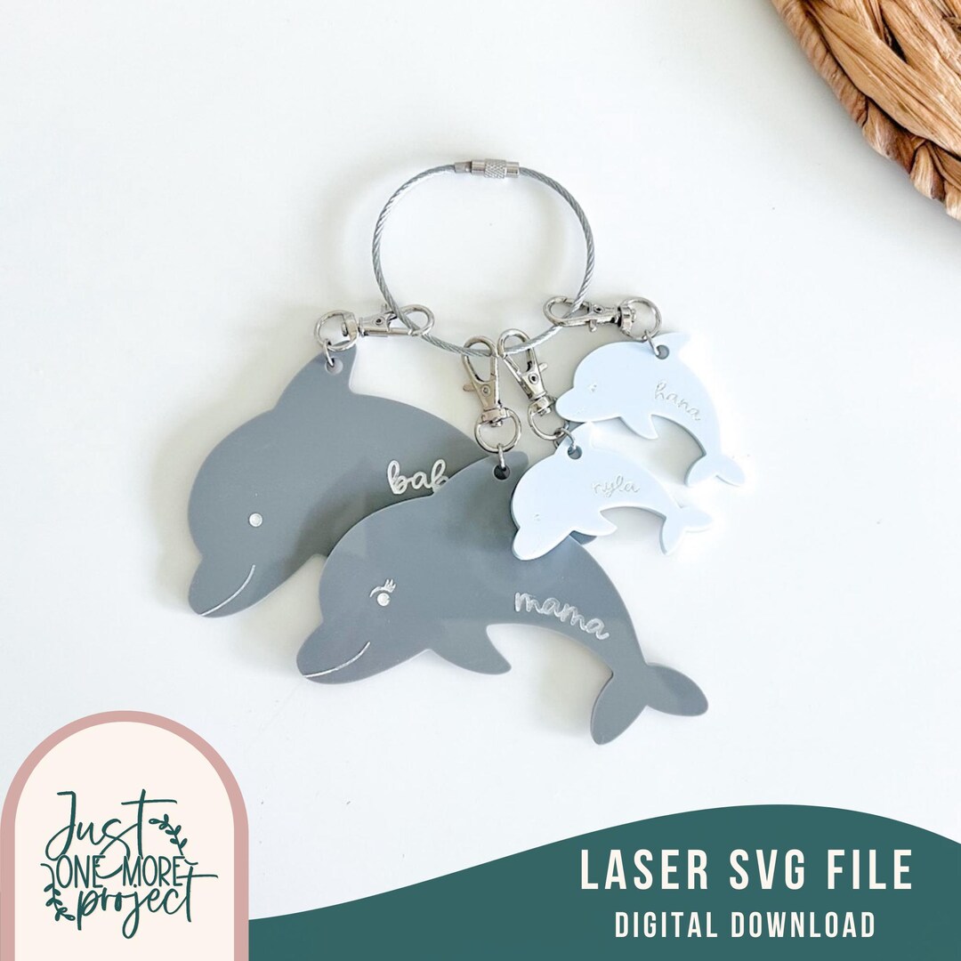 Dolphin Bag Tag SVG, Ocean Theme Name Tag, Laser Cut Dolphin Template ...
