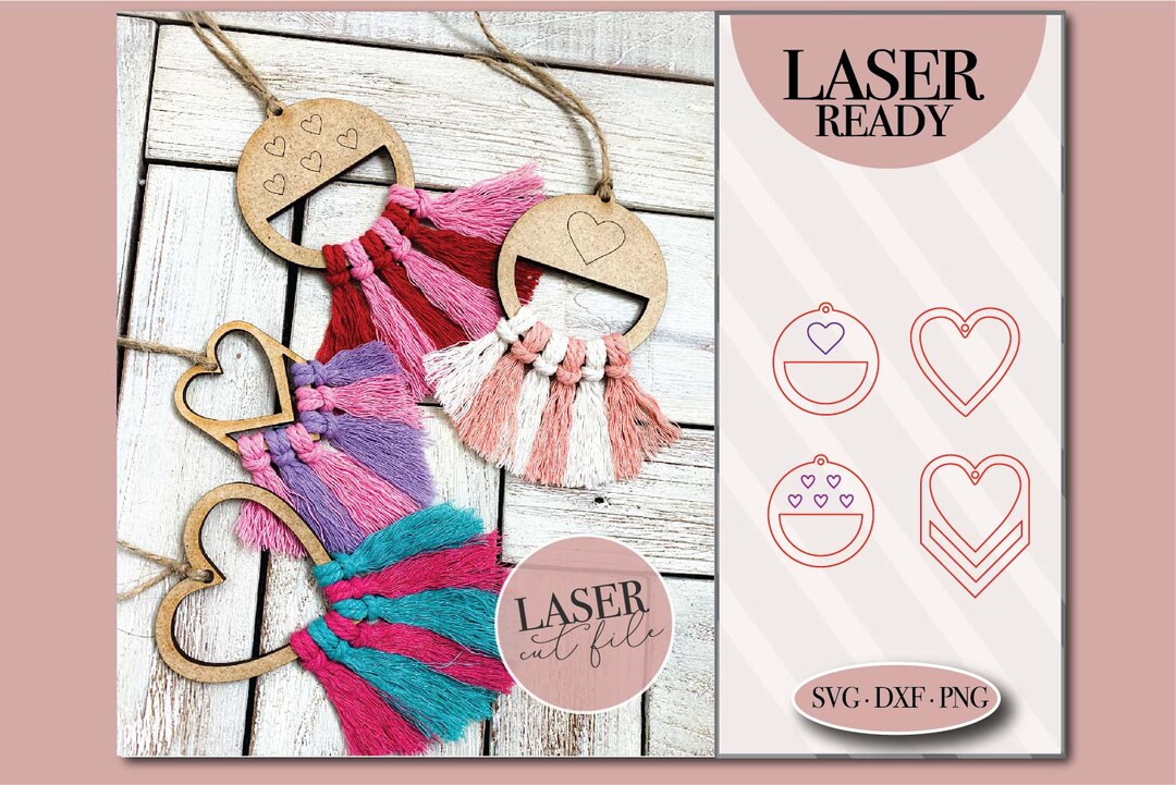 Valentines Day Macrame Svg, Macrame Wall Hanging Svg, Valentines ...