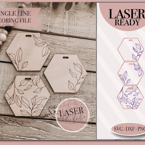 Hexagon Frame Svg Score File Laser Scoring File Floral - Etsy