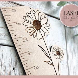 12" Ruler Svg, Floral Ruler Svg, Laser Cut Ruler, Wooden Ruler Svg ...