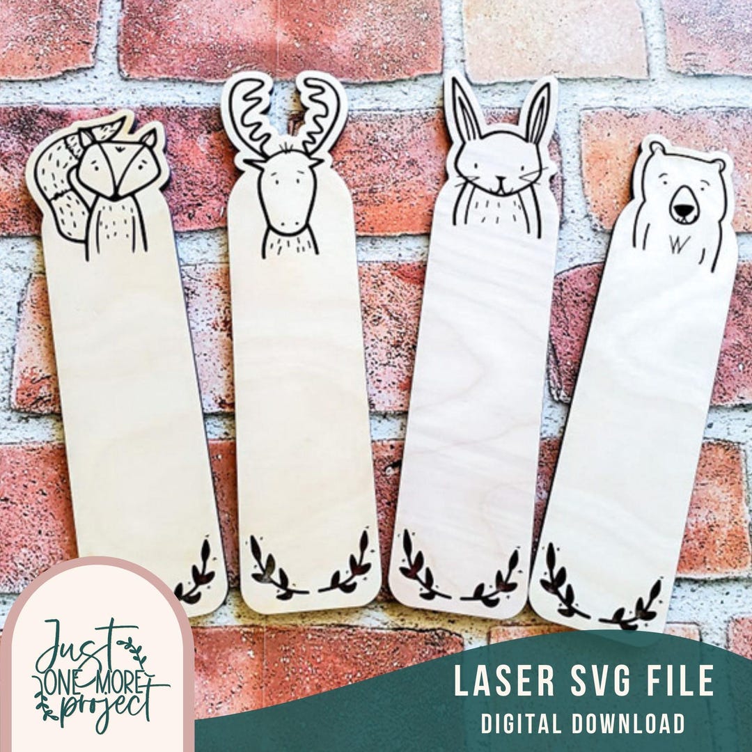 Woodland Animals Bookmarks Svg, Laser Bookmark Svg, Custom Bookmark Svg ...