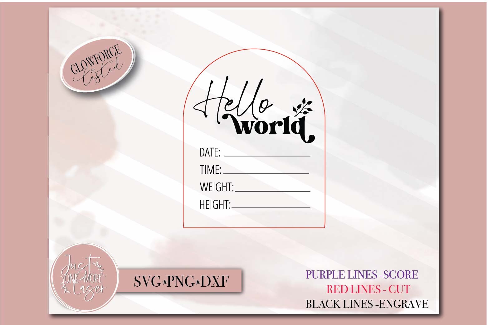 Hello World Svg, Baby Announcement Photo Prop Svg, Birth Stats Svg ...