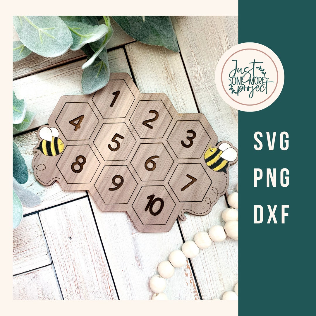 Montessori Number Recognition 1-10 Svg File, Bee Puzzle Svg, Montessori ...