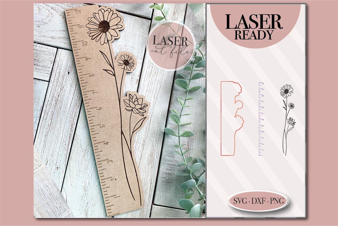12 Ruler Svg Floral Ruler Svg Laser Cut Ruler Wooden - Etsy Singapore