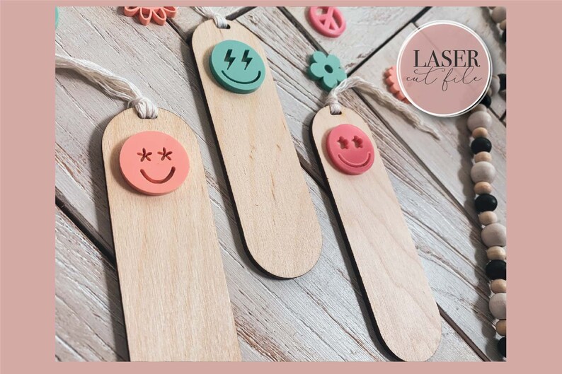 Retro Smiley Bookmarks Svg Smiley Face Laser Bookmark Svg - Etsy