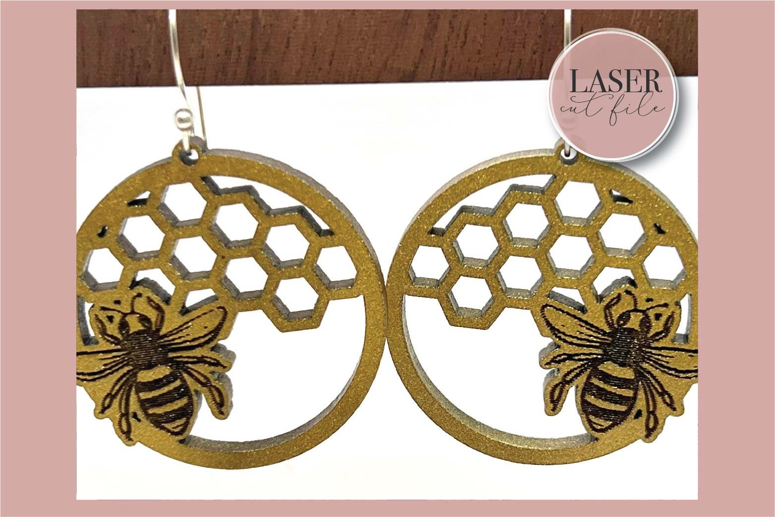 Bee Hive Earrings Svg, Bumble Bee Svg, Boho Laser Earrings Svg, Laser ...