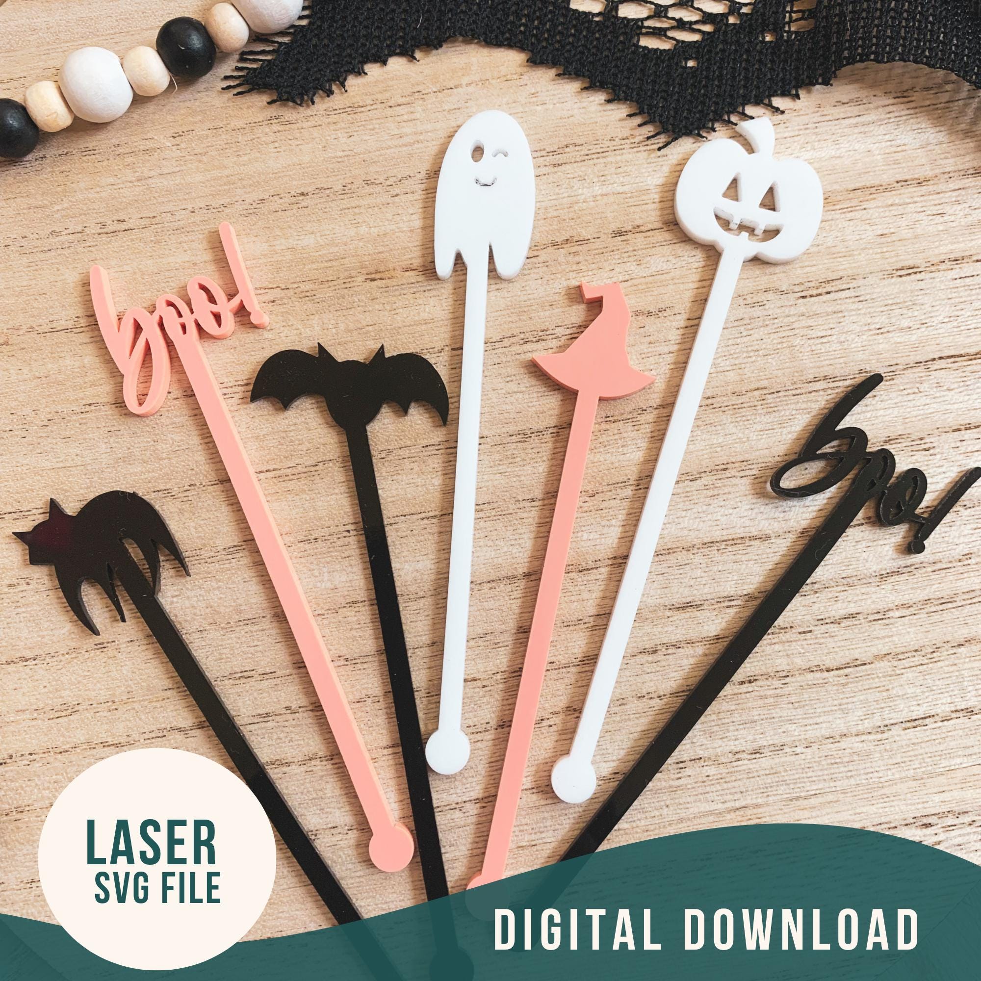 Halloween Drink Stir Sticks Svg, Drink Stirrer Sticks Svg, Halloween ...