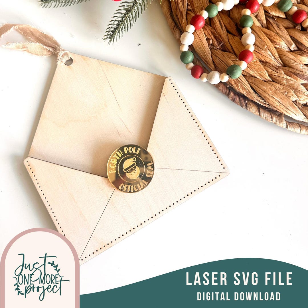 Santa Envelope SVG, Christmas Mail Template, Laser Cut Holiday Envelope ...