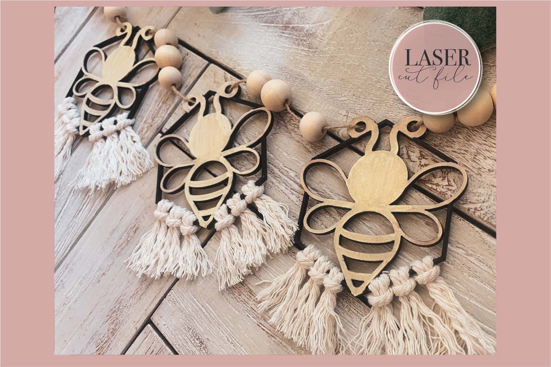 Honey Bee Macrame Garland Svg Macrame Wall Hanging Svg - Etsy