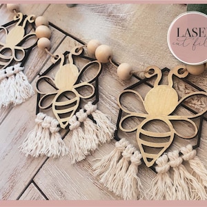 Honey Bee Macrame Garland Svg Macrame Wall Hanging Svg - Etsy