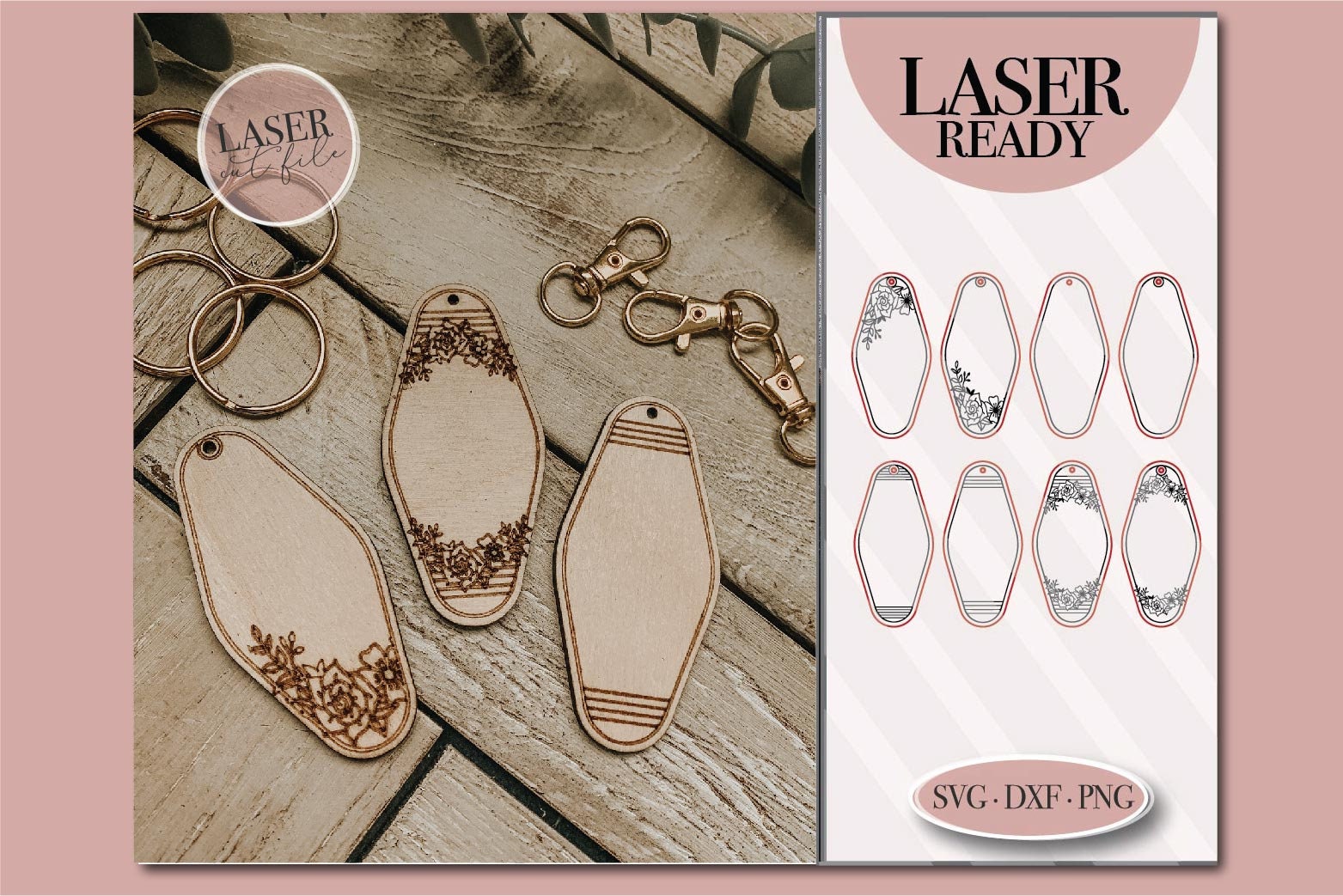 Vintage Motel Keychain Bundle, Motel Retro Vintage Keychain Template ...