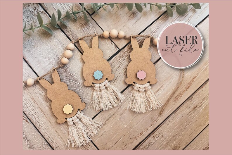 Easter Bunny Macrame Garland Svg Macrame Wall Hanging Svg - Etsy